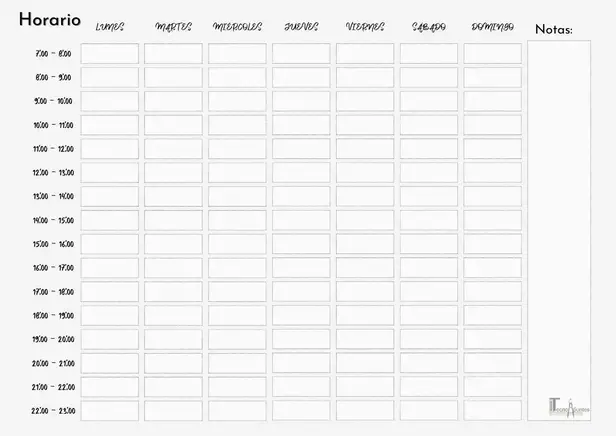 10 Tipos - Plantilla de horarios para imprimir -【EXCEL】y【PDF】